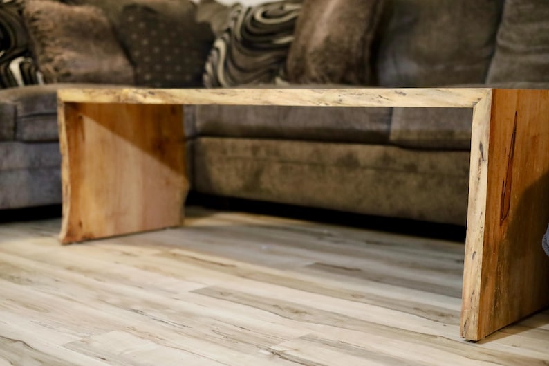 Spalted Maple Live Edge Coffee Table Handmade 56x22 Rustic Farmhouse ...