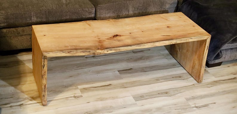 Spalted Maple Live Edge Coffee Table Handmade 56x22 Rustic Farmhouse ...