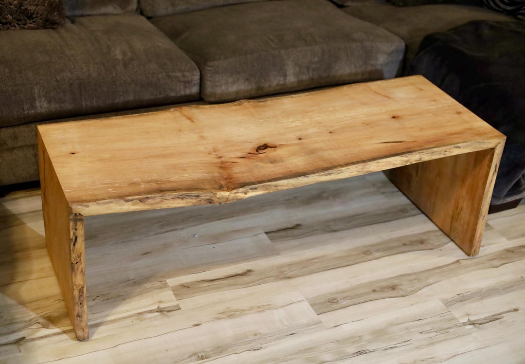 Spalted Maple Live Edge Coffee Table Handmade 56x22 Rustic Farmhouse ...