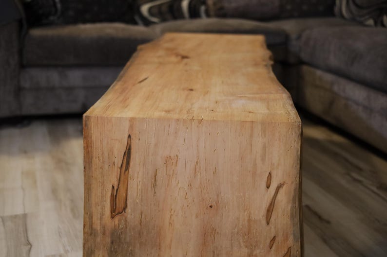 Spalted Maple Live Edge Coffee Table Handmade 56x22 Rustic Farmhouse ...