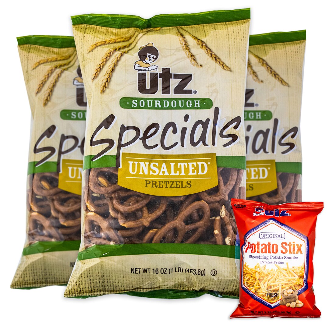 Utz Sourdough Specials Unsalted Pretzels 3 16oz Bags Utz Etsy