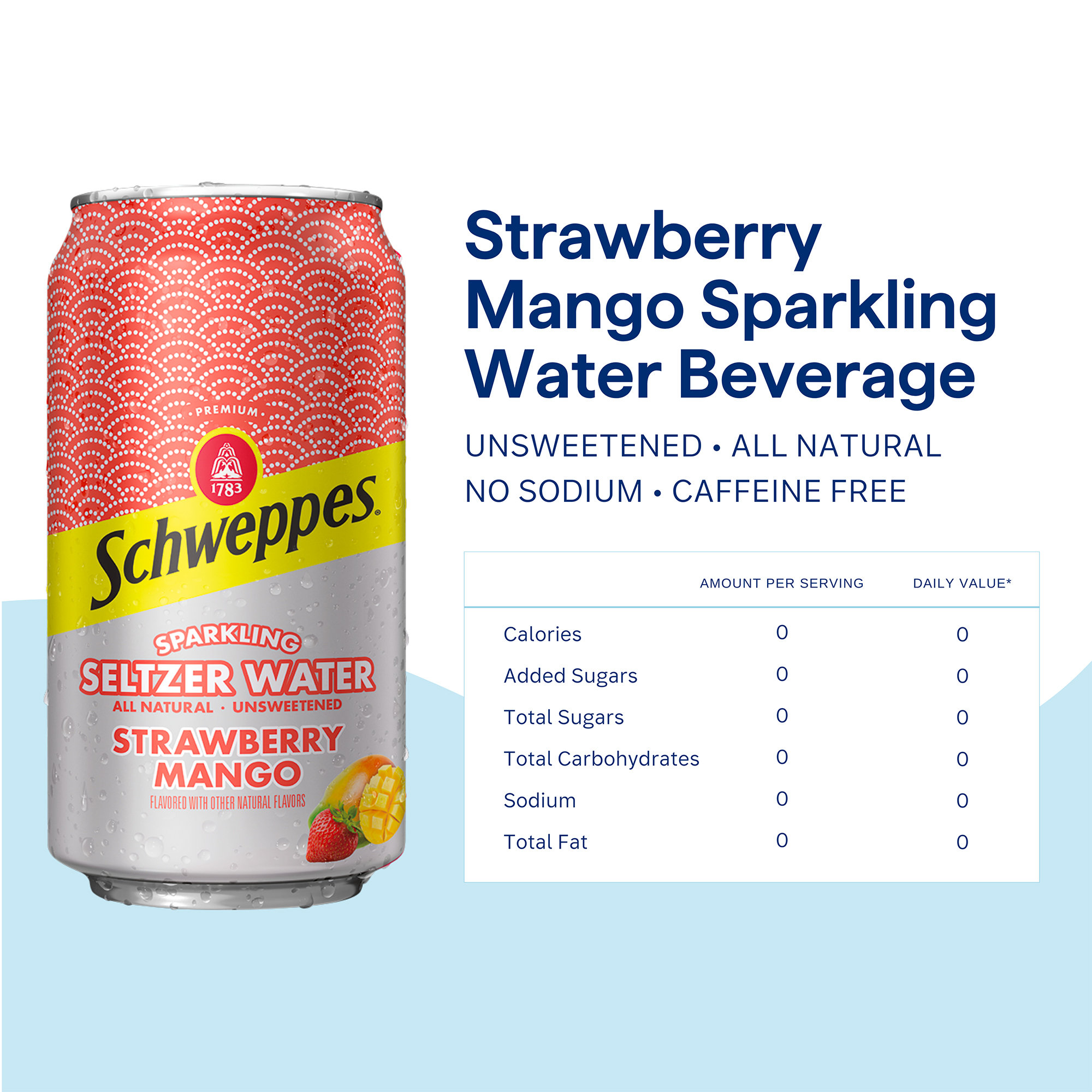 Schweppes Strawberry Mango Sparkling Seltzer Water 24 12oz - Etsy