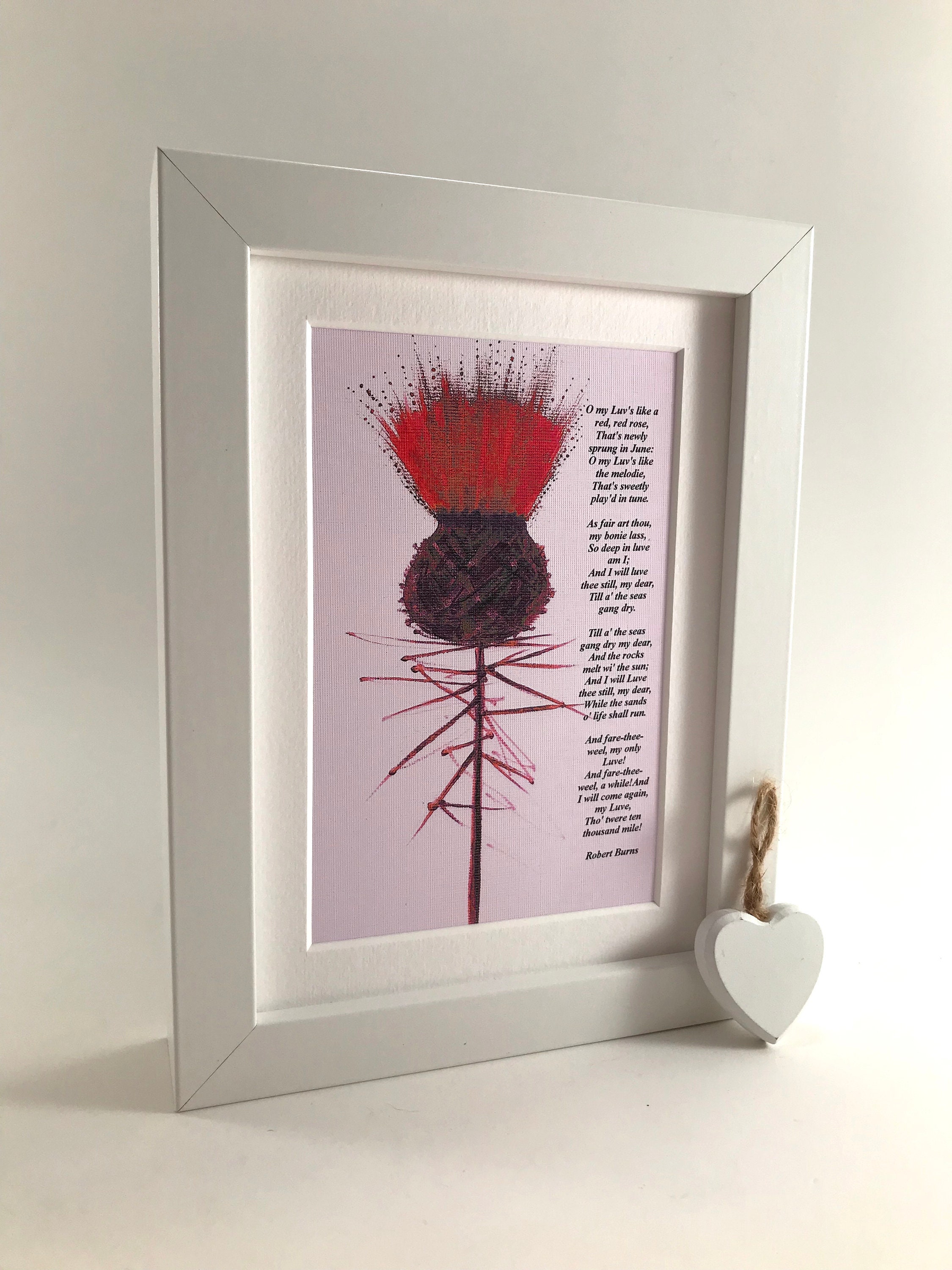 Scottish thistle framed print Robert Burns poem Scottish | Etsy