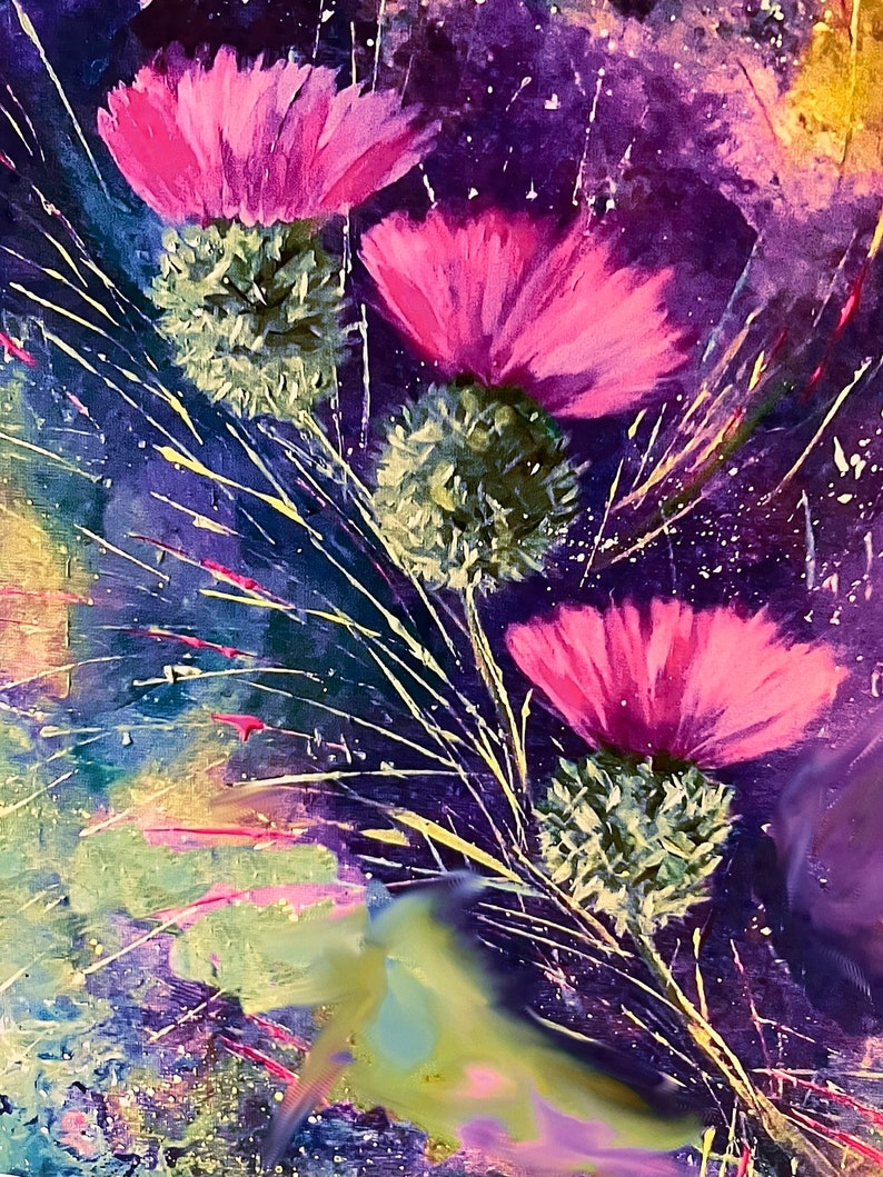 Scottish Thistle Art Print Contemporary Scottish Thistle Wall - Etsy UK