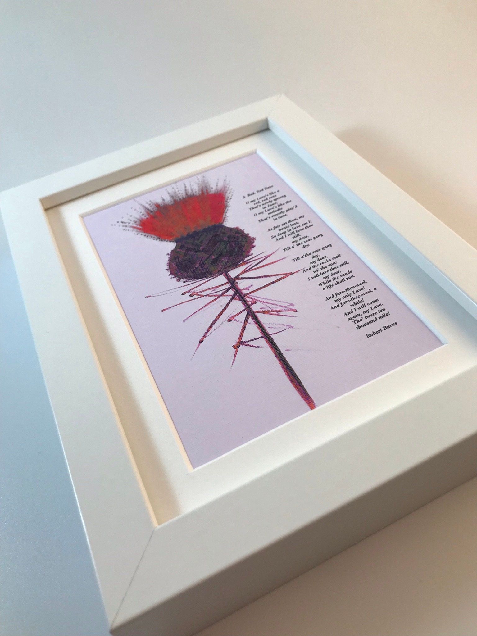 Scottish Thistle Framed Print Robert Burns Poem Scottish - Etsy UK