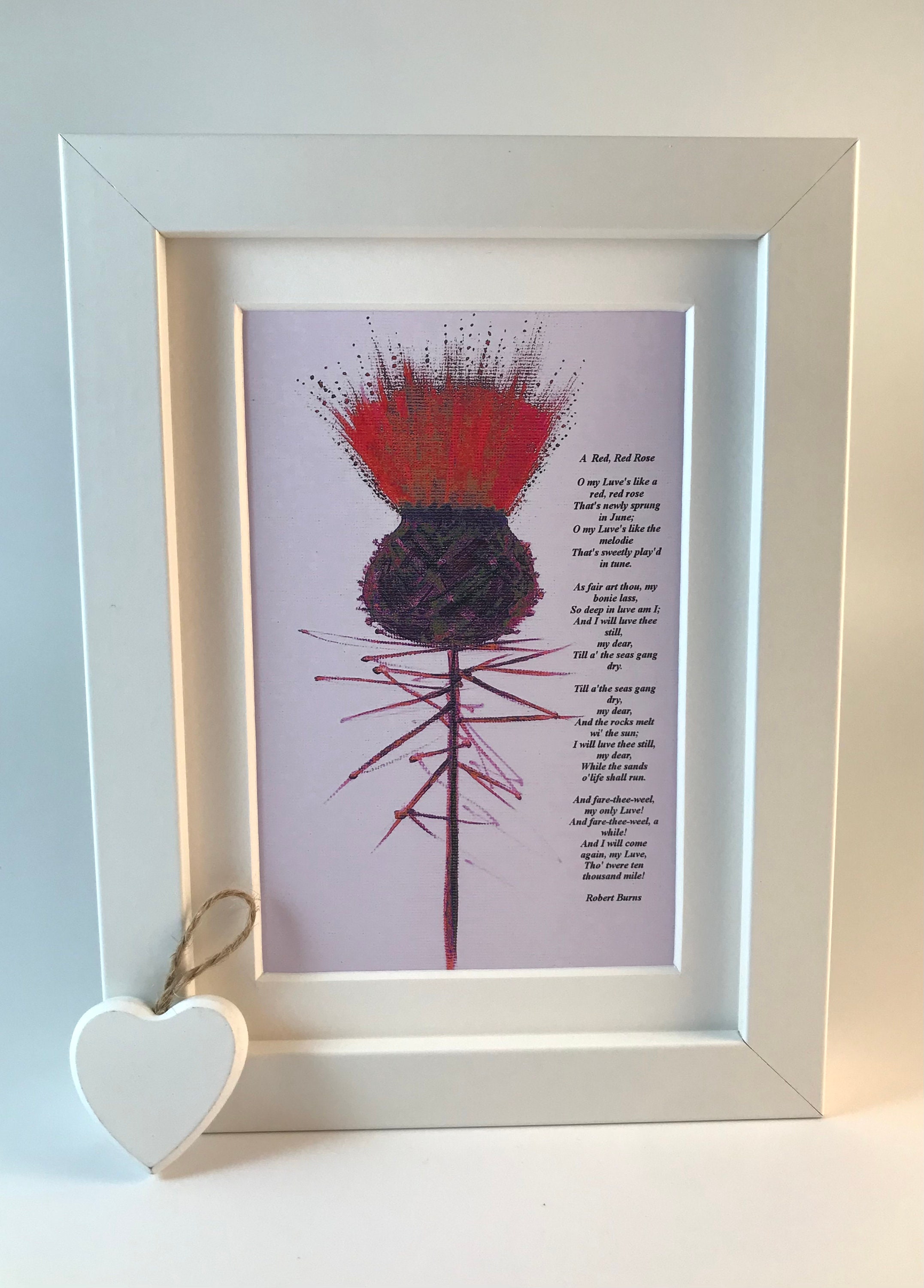 Scottish Thistle Framed Print: Robert Burns Poem, Romantic Gift - Etsy UK