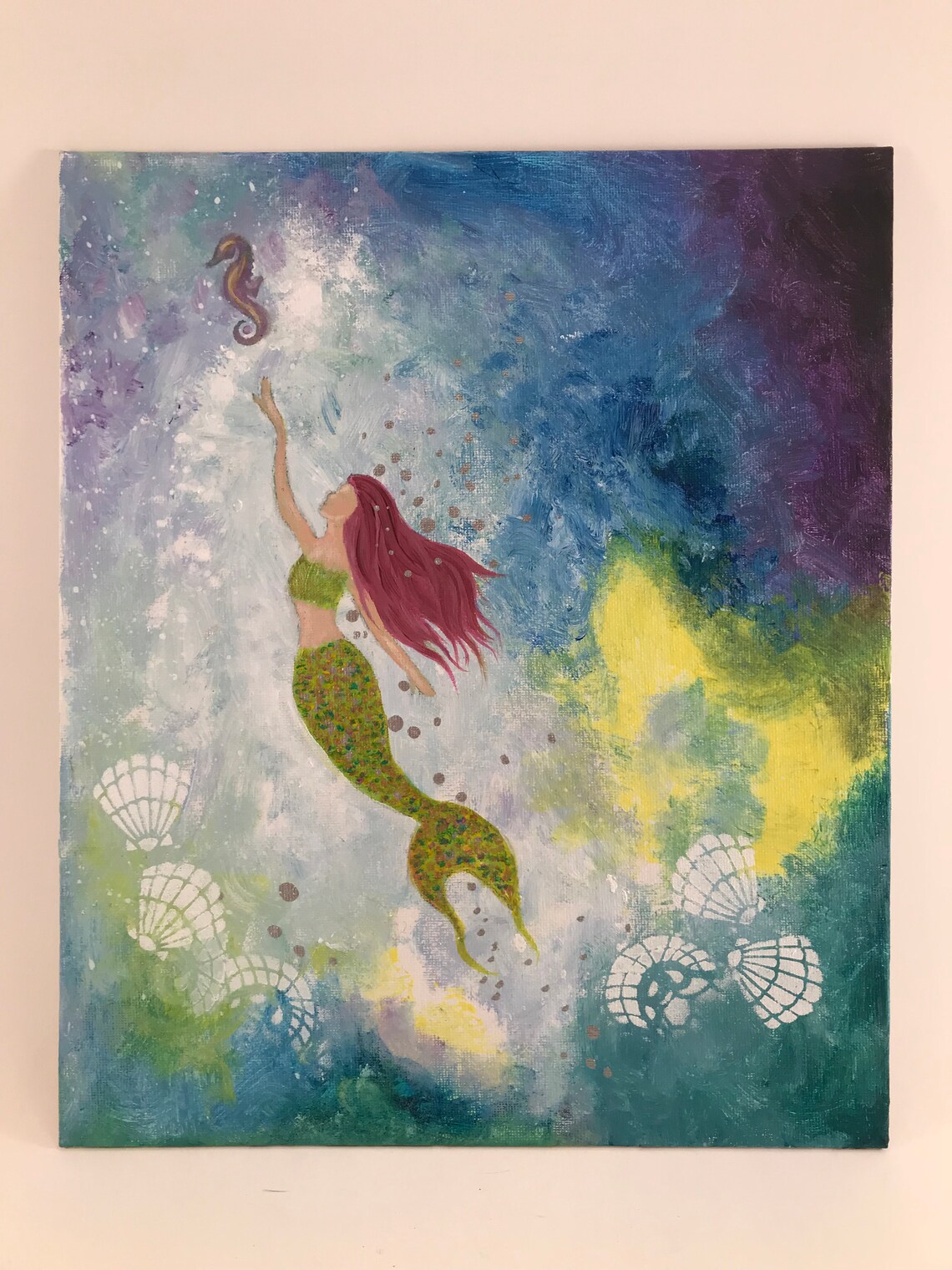 Mermaid Print mermaid Painting Home Decor Ocean Acrylic | Etsy