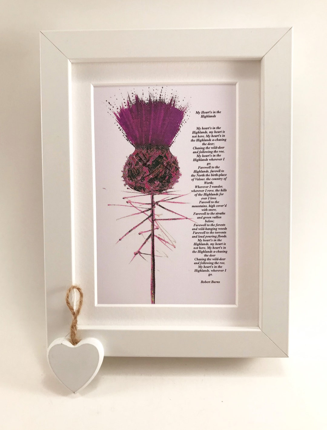 Scottish Thistle Poem Art Print: Robert Burns 'my Heart's in the ...