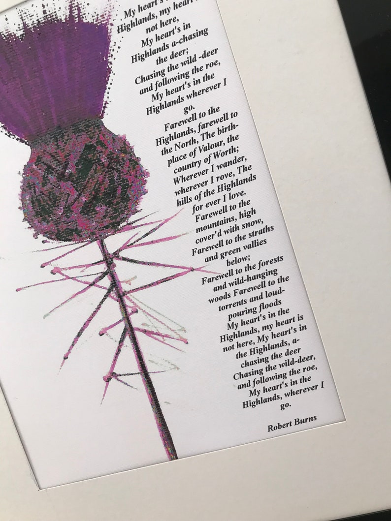Scottish Thistle print Robert Burns poem Scottish gift | Etsy
