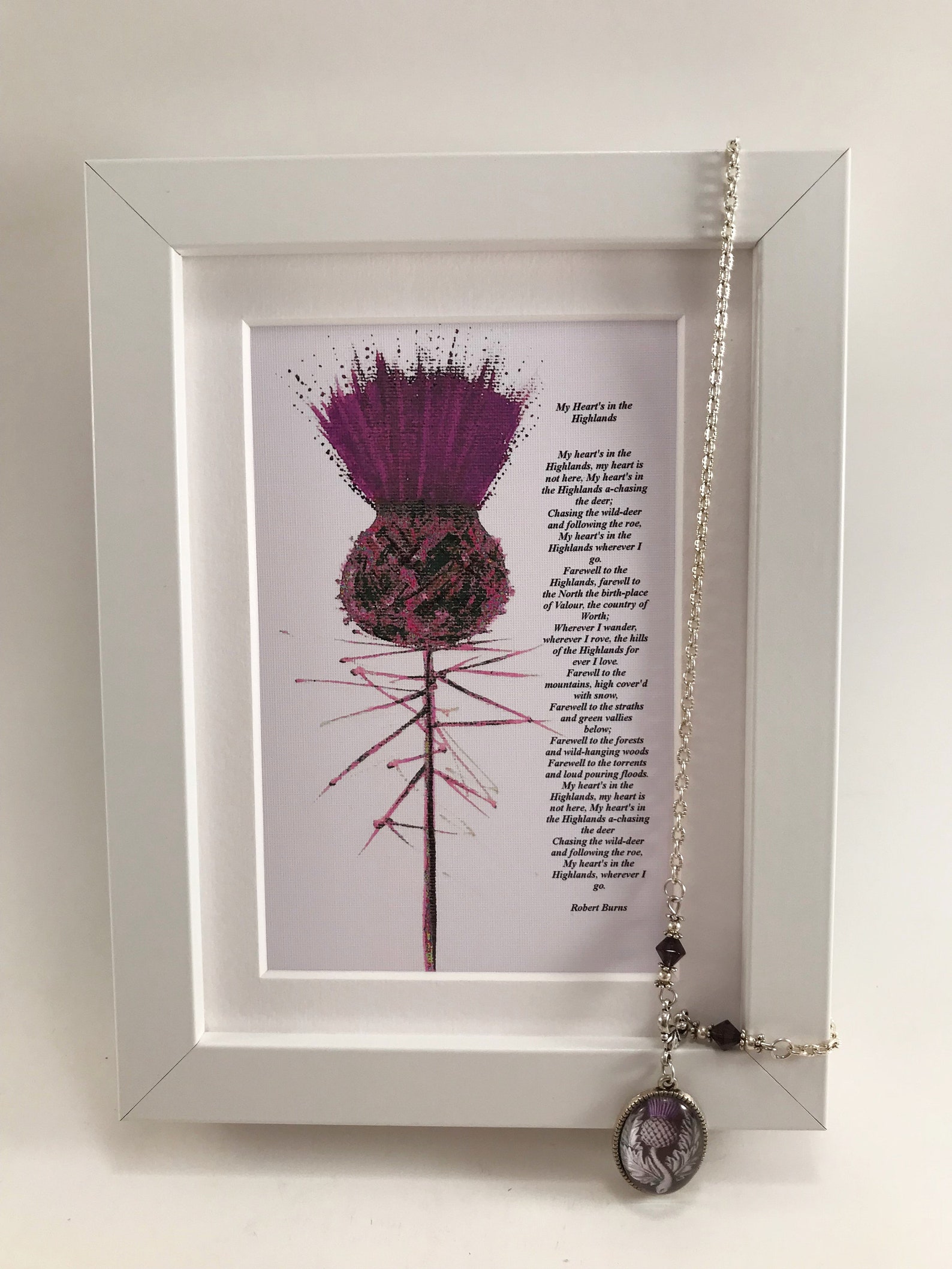 Scottish Thistle Poem Print in Frame, Scottish Art Gift, Poetry Lover ...