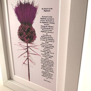 Scottish Thistle Poem Print in Frame, Scottish Art Gift, Poetry Lover ...