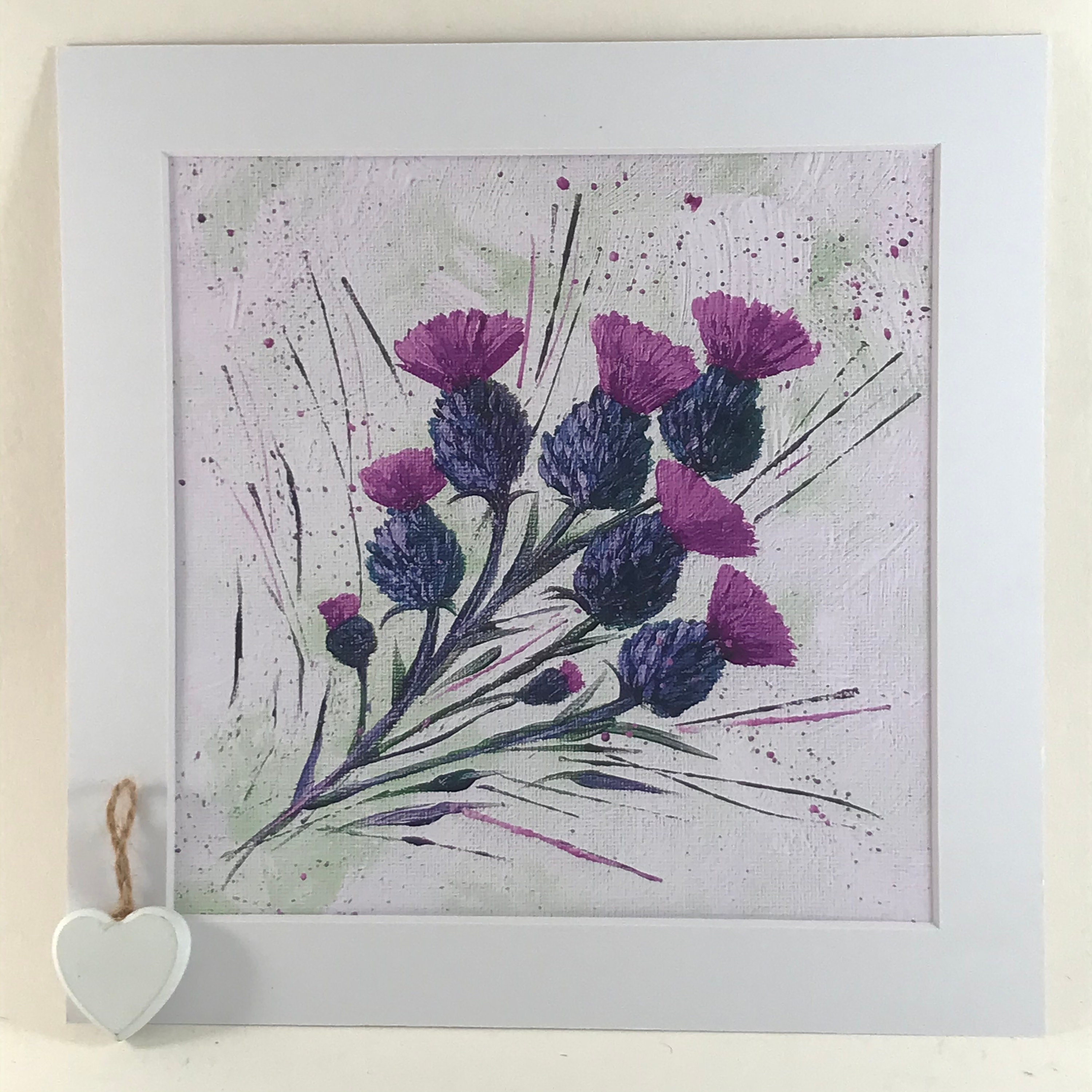 Scottish Thistle Art Print: Contemporary Acrylic Painting - Etsy UK