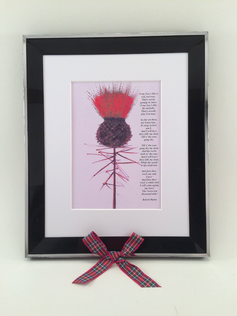 Scottish Thistle Print Scottish Thistle Robert Burns Poem | Etsy