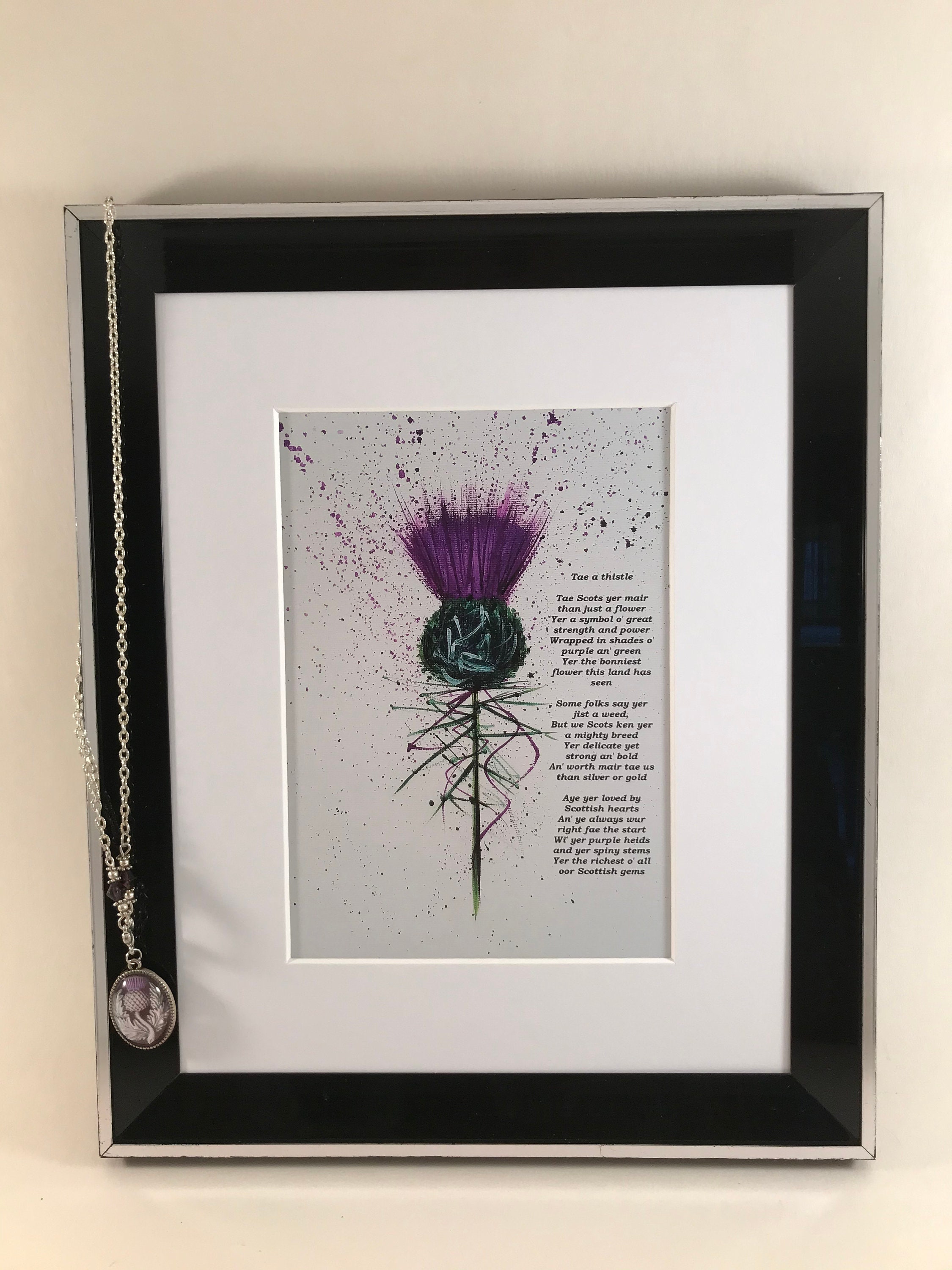 Scottish Thistle Art Print: 'tae a Thistle' Poem, Abstract Style - Etsy UK