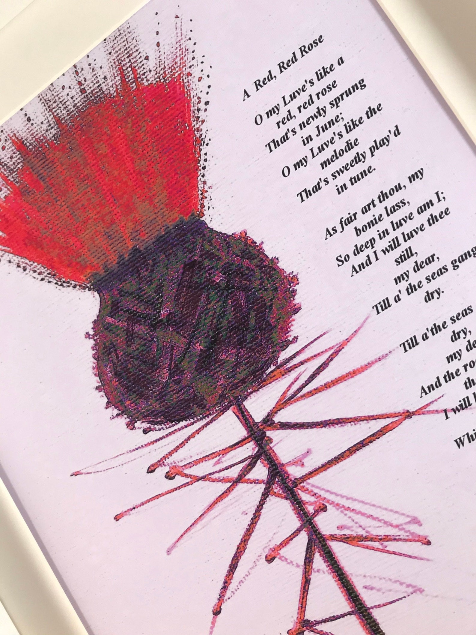 Scottish Thistle Print Scottish Thistle Robert Burns Poem | Etsy UK