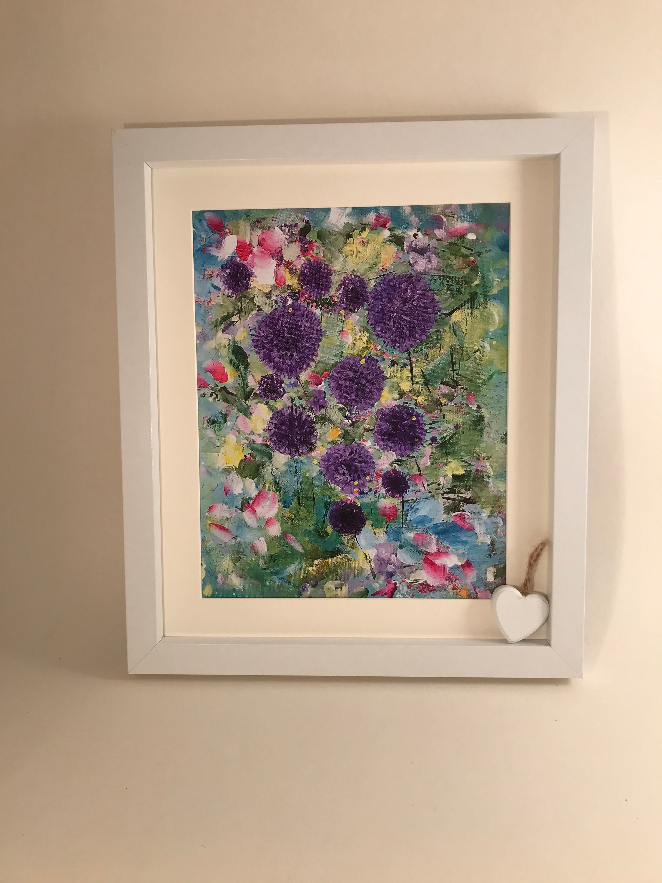 Purple flower art print Abstract print Globe thistle print - Etsy 日本