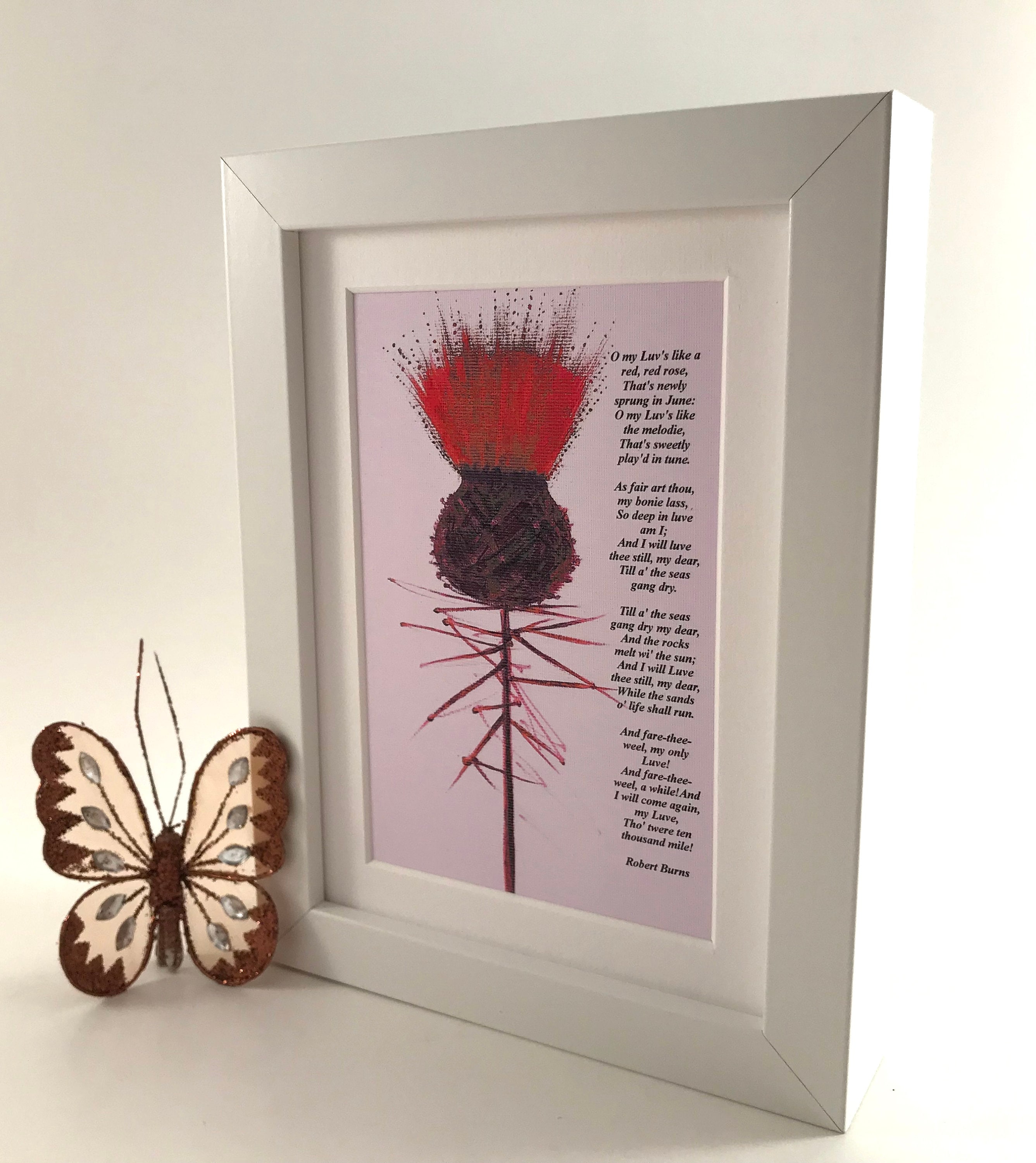 Scottish thistle framed print Robert Burns poem Scottish | Etsy