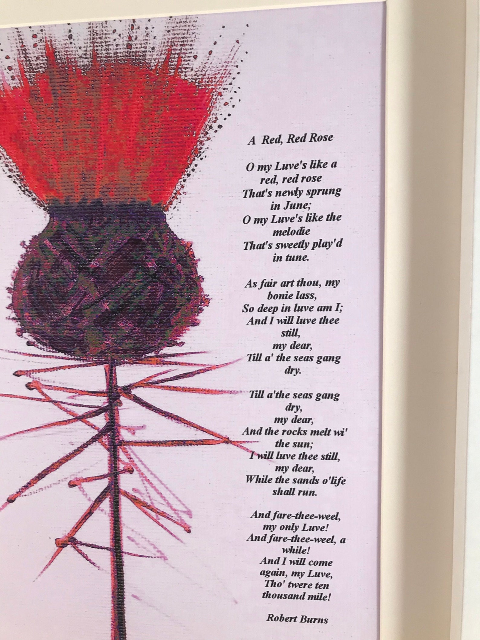 Scottish Thistle Print Scottish Thistle Robert Burns Poem | Etsy