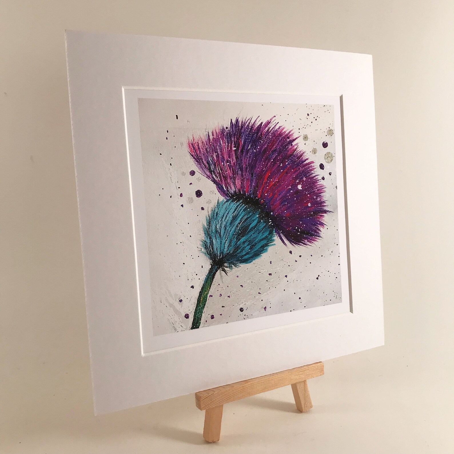 Scottish Thistle Art Print: Contemporary Acrylic Painting - Etsy UK