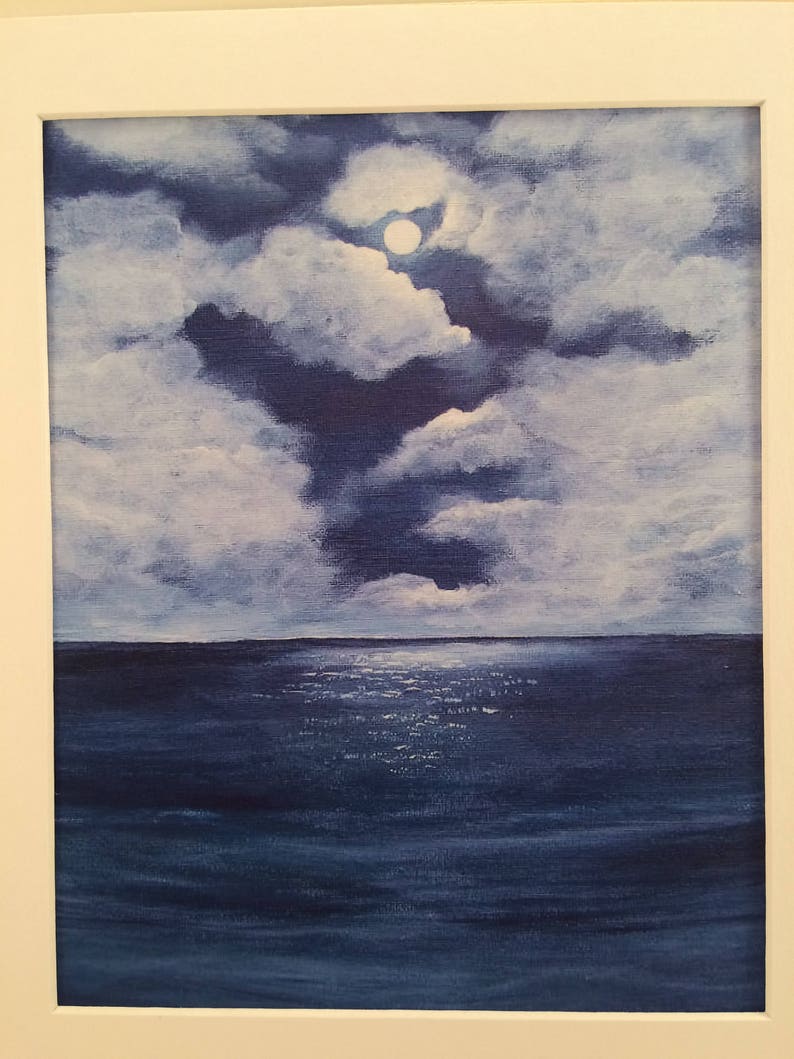 Moonlight Art Print Moonlight Painting Moonlight Wall Art - Etsy