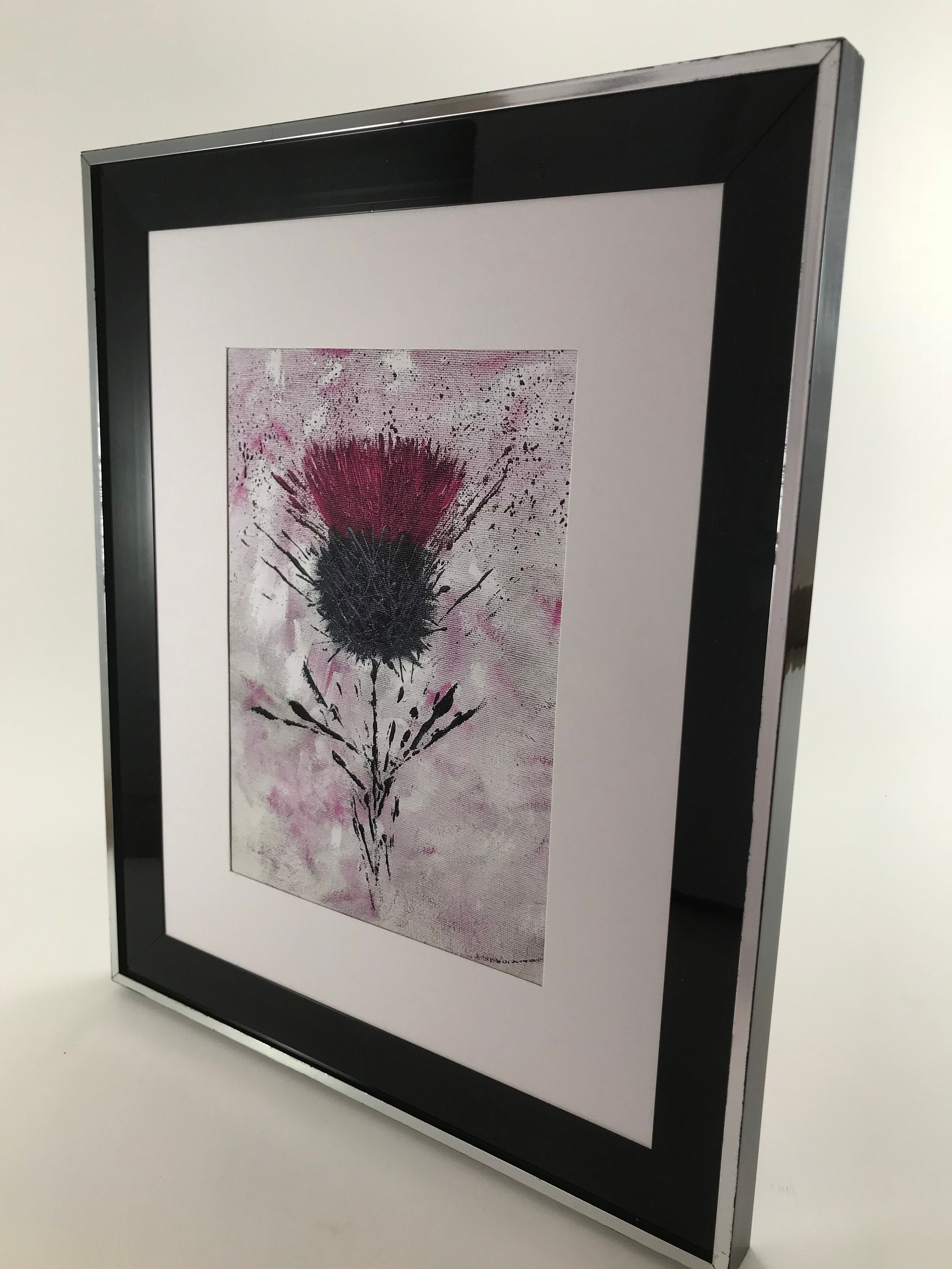Scottish Thistle Art Print: Contemporary Abstract Painting - Etsy UK