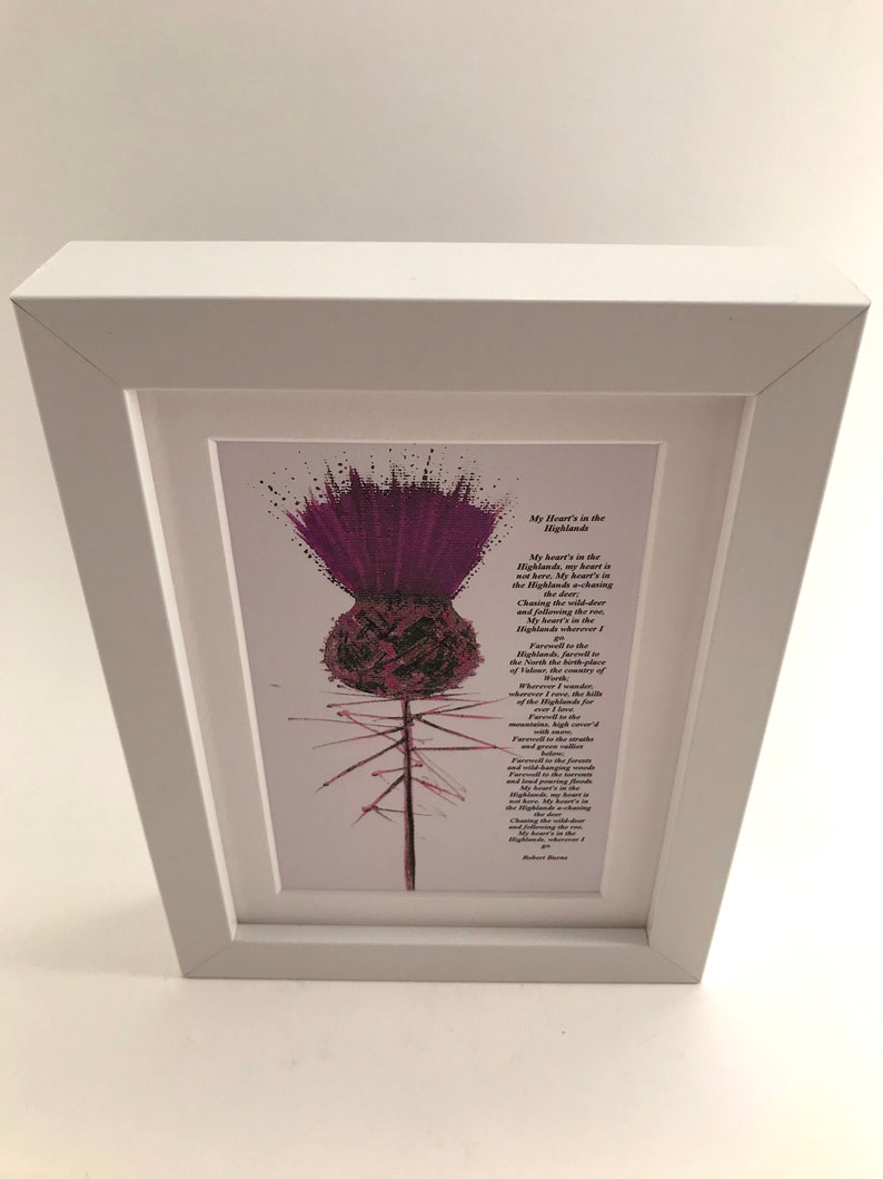 Scottish Thistle Poem Print in Frame Scottish Art Gift | Etsy UK