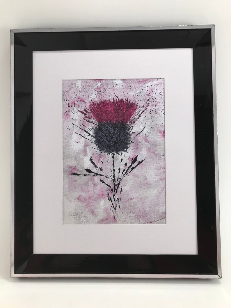 Scottish Thistle Art Print: Contemporary Abstract Painting - Etsy UK