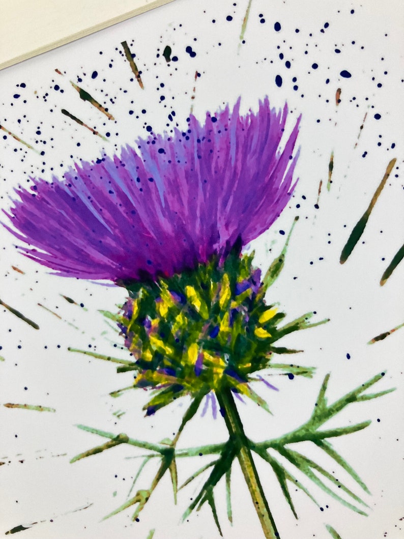 Scottish Thistle Art Print: Contemporary Acrylic Painting - Etsy