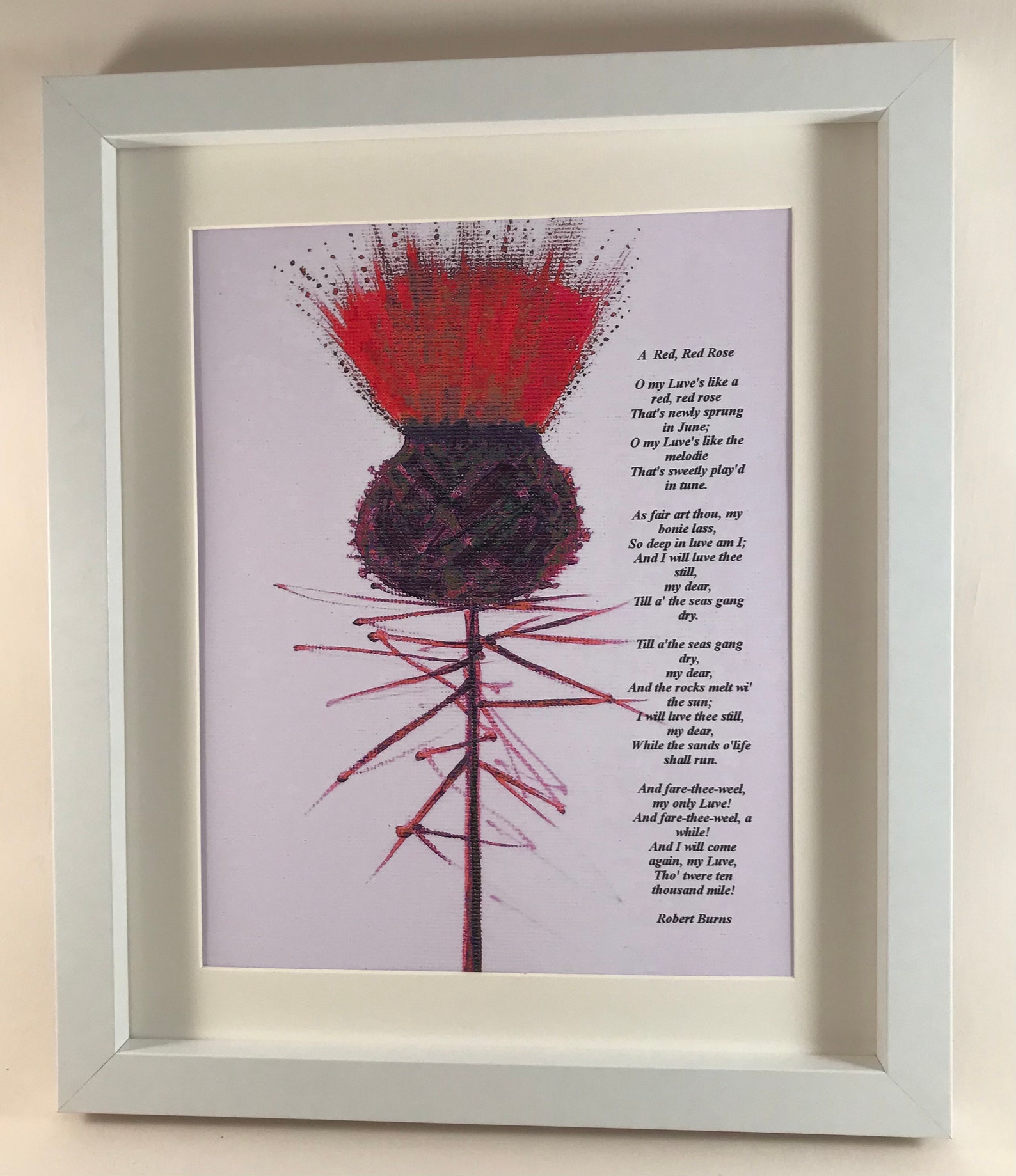 Scottish Thistle Print Scottish Thistle Robert Burns Poem | Etsy UK