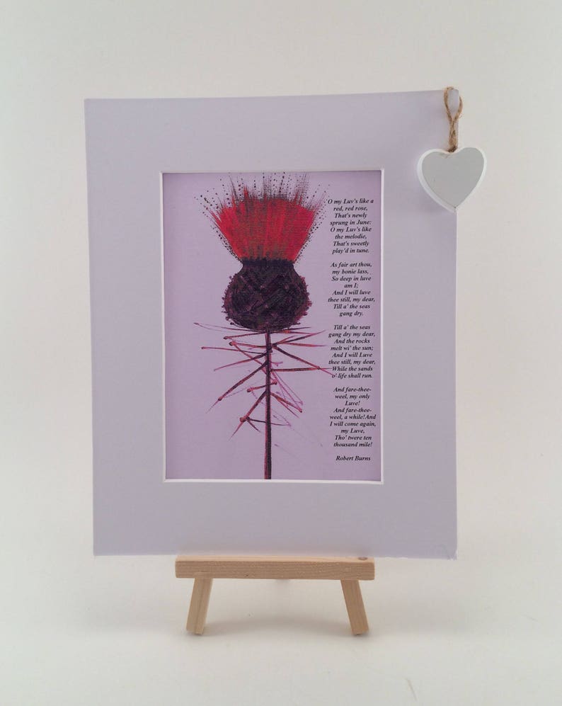 Scottish Thistle Print Scottish Thistle Robert Burns Poem | Etsy