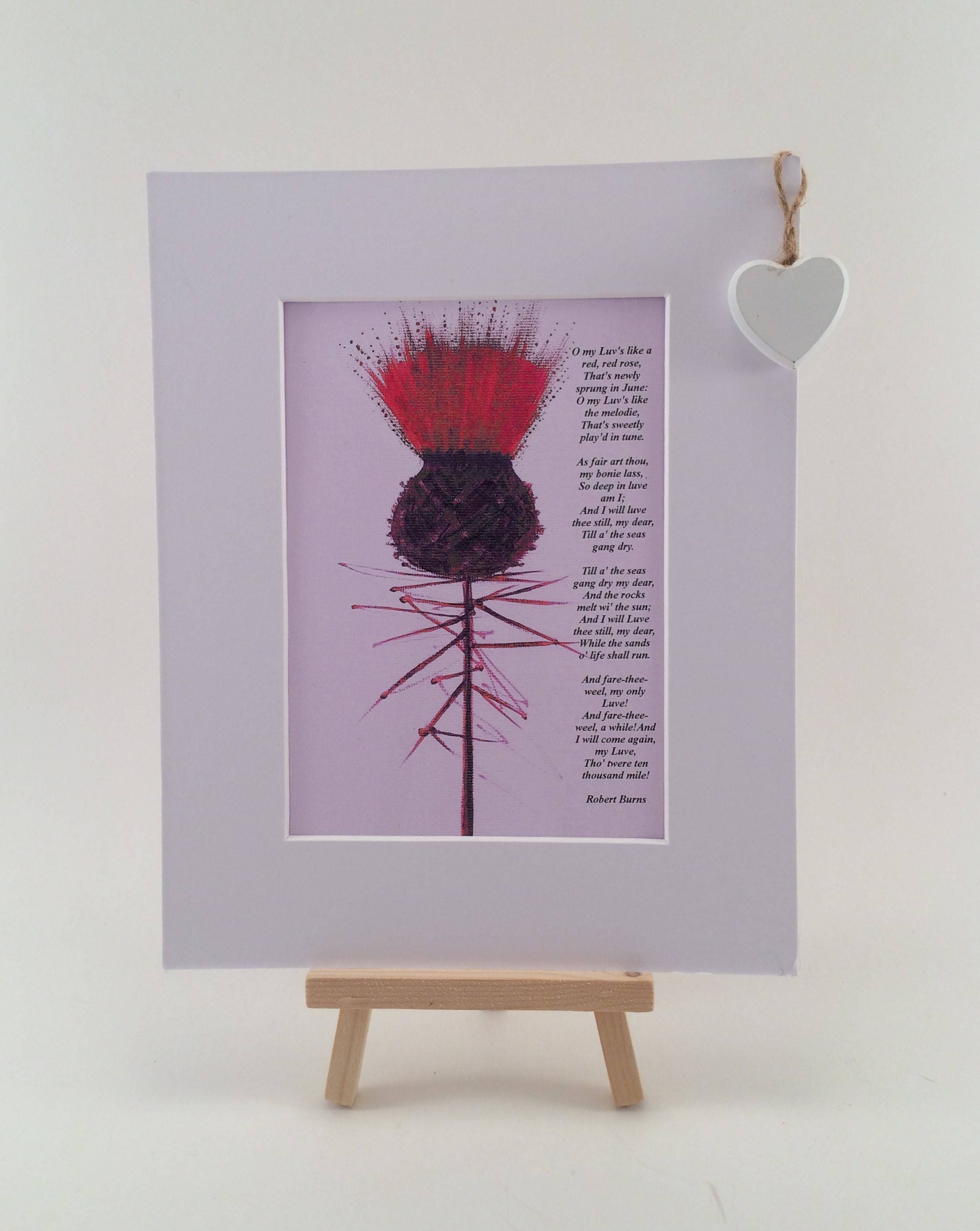 Scottish Thistle Print Scottish Thistle Robert Burns Poem | Etsy