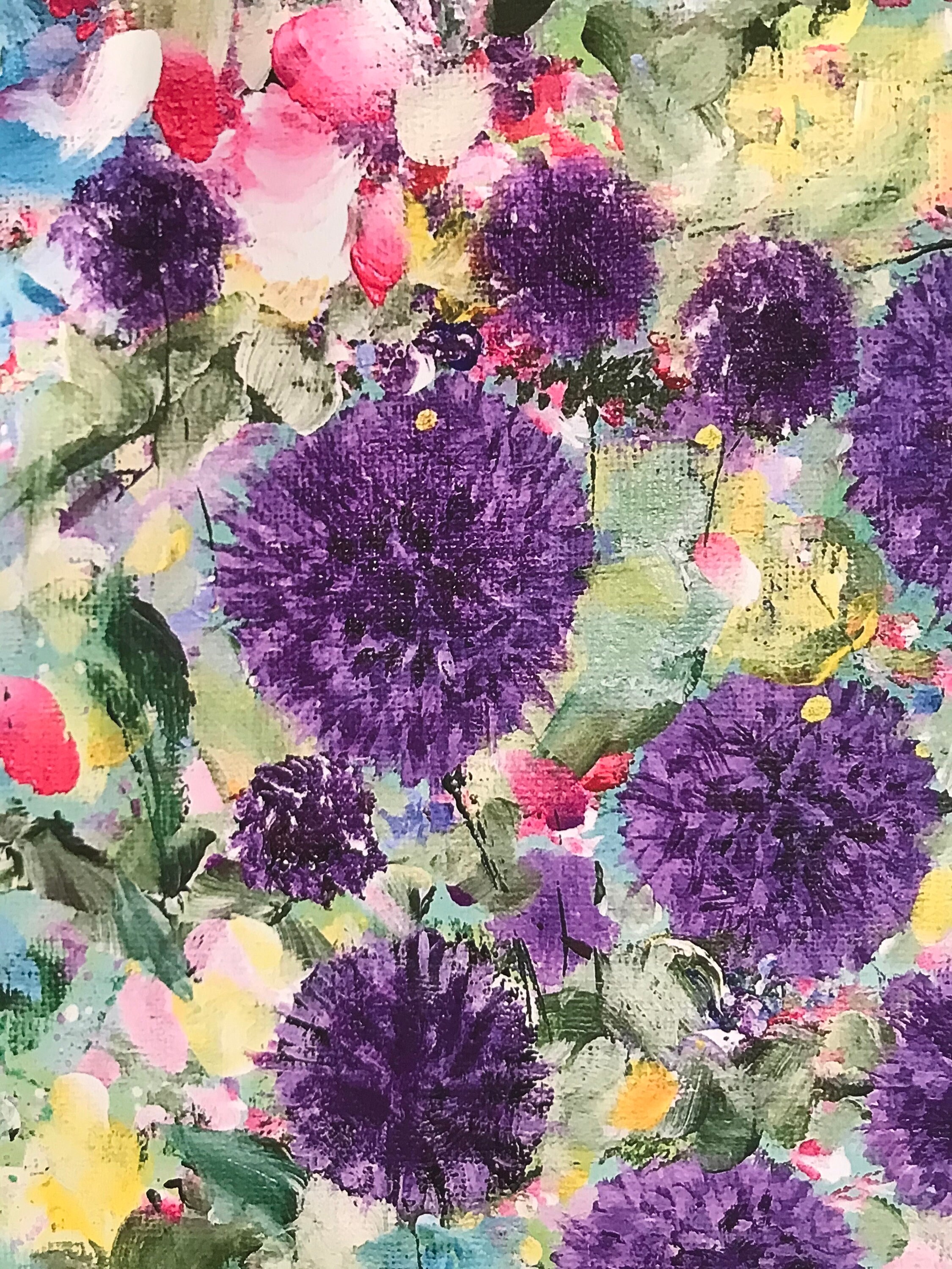 Purple flower art print Abstract print Globe thistle print - Etsy 日本