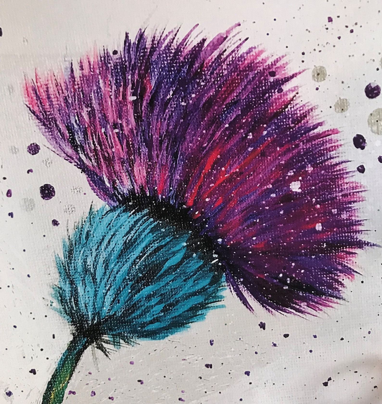 Scottish Thistle Art Print: Contemporary Acrylic Painting - Etsy UK