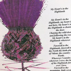 Scottish Thistle Print, Robert Burns Poem, Scottish Gift, Scotland Gift ...