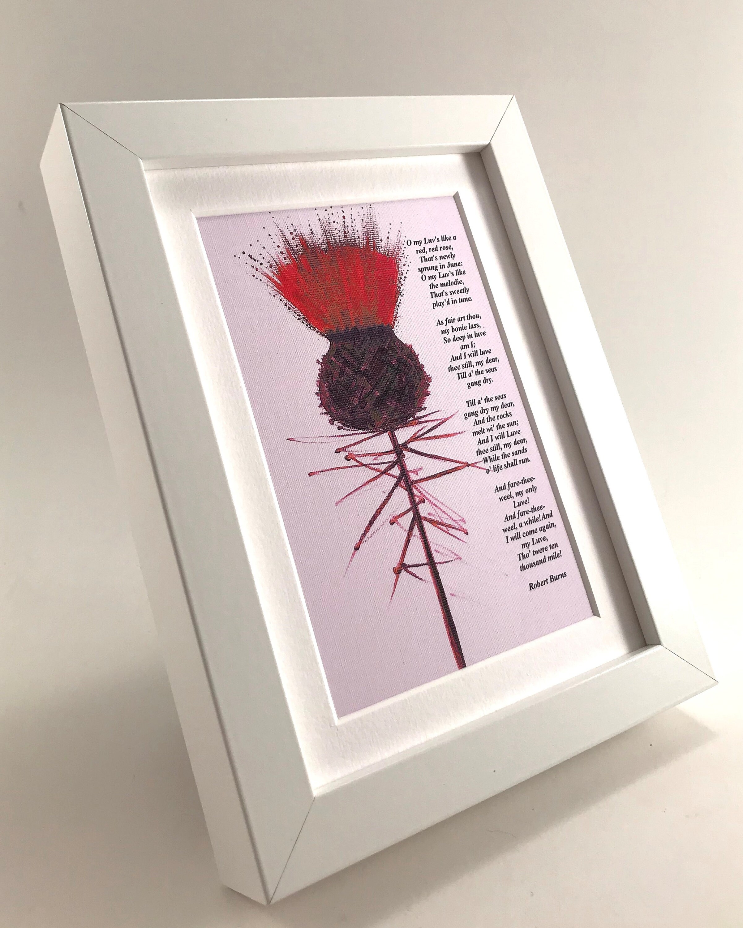 Scottish thistle framed print Robert Burns poem Scottish | Etsy