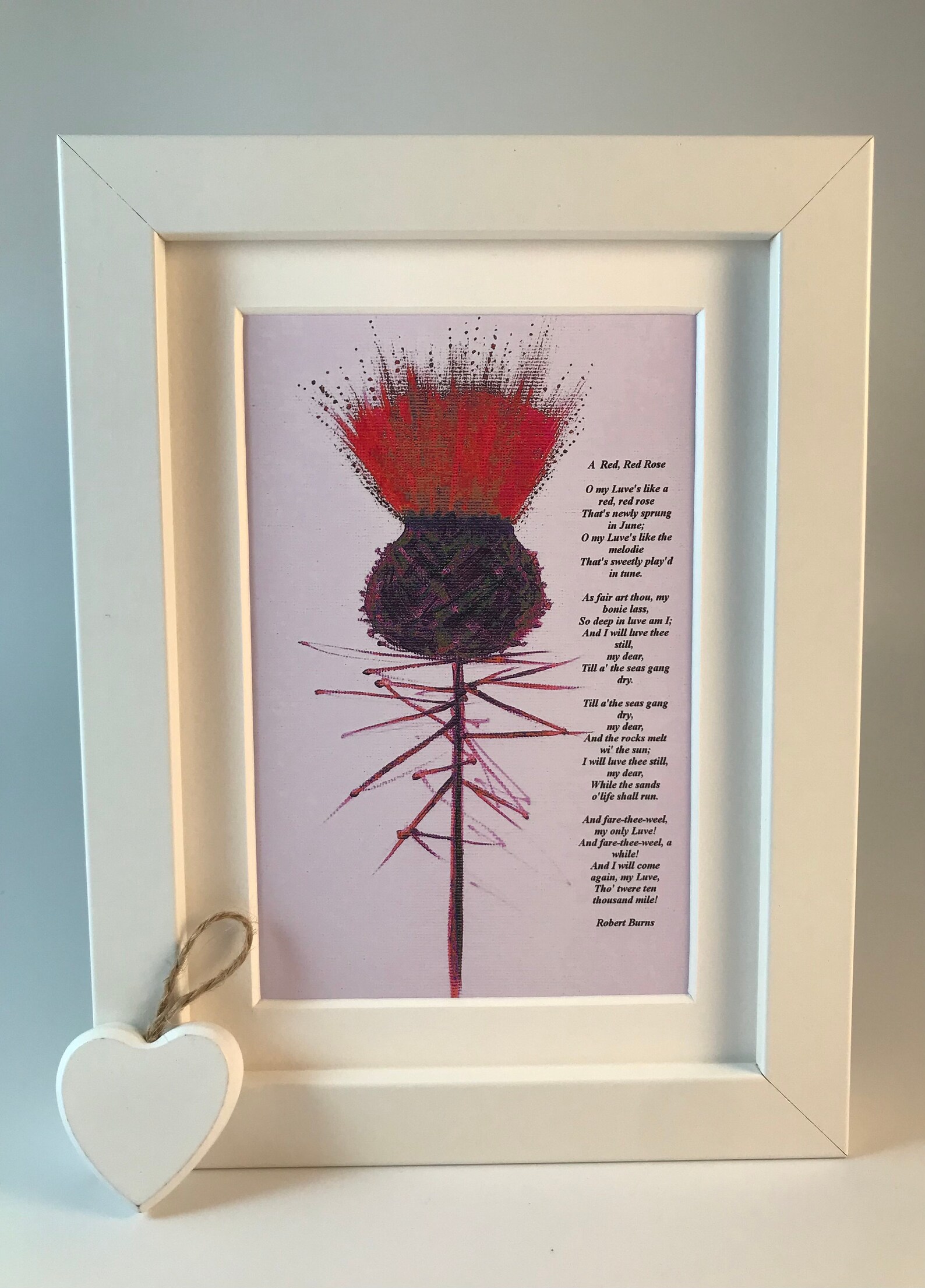 Scottish Thistle Framed Print: Robert Burns Poem, Romantic Gift - Etsy UK