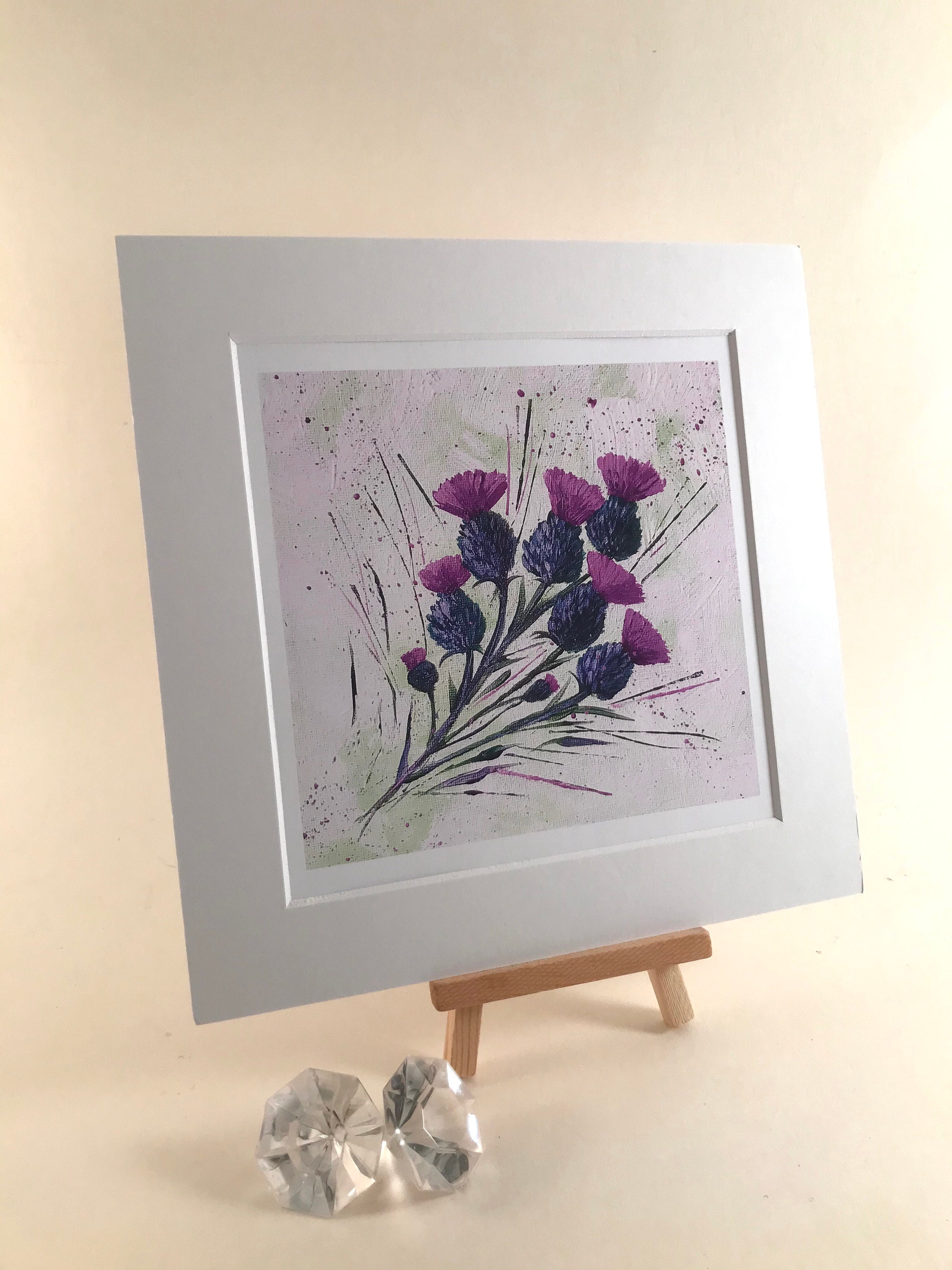 Scottish Thistle Art Print: Contemporary Acrylic Painting - Etsy UK