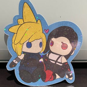 Final Fantasy VII FF7 Chibi Cloti Cloud Strife Tifa Lockhart Sticker ...