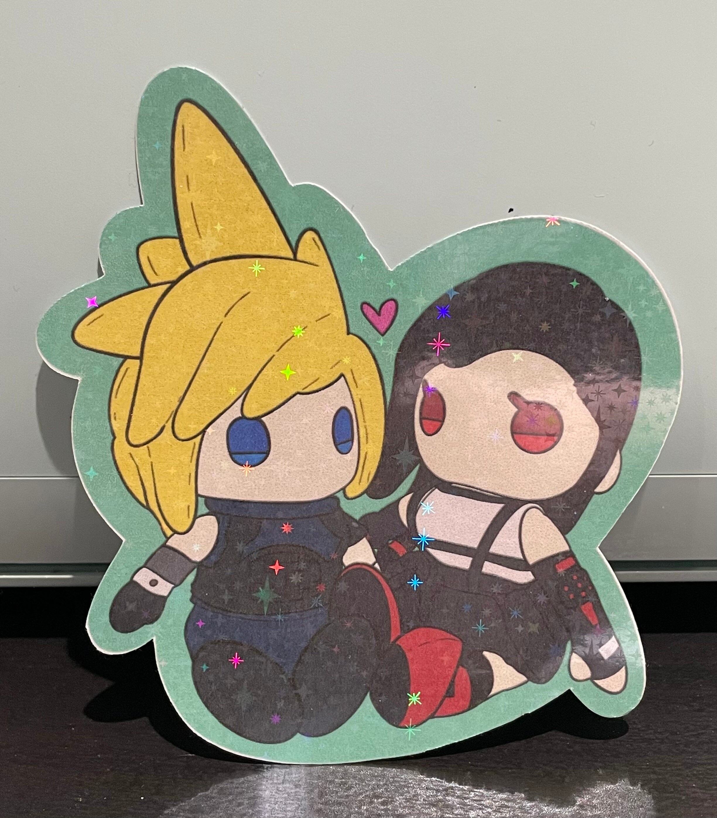 Final Fantasy VII FF7 Chibi Cloti Cloud Strife Tifa Lockhart Sticker ...