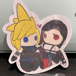 Final Fantasy VII FF7 Chibi Cloti Cloud Strife Tifa Lockhart Sticker ...