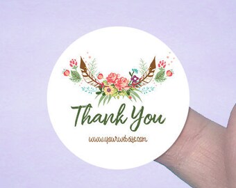 Custom Thank You Stickers 60 Pcs 1 1/2 Circle | Etsy
