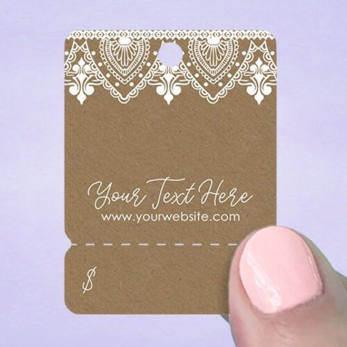 Kraft & White Lace Personalized Tear off Hang Tags D00085-03 | Etsy