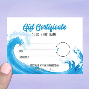 Custom Gift Certificate Cards, 36 Pcs, Gift Cards, Boutique Gift ...