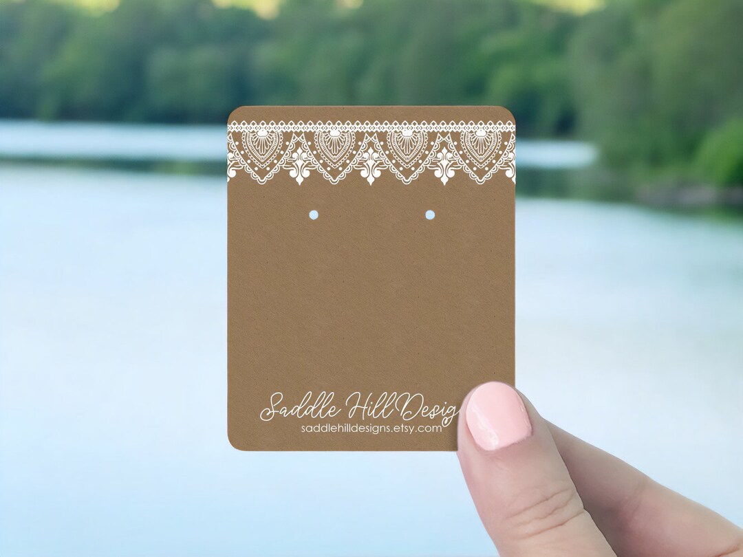 Kraft & White Lace Earring and Jewelry Display Cards, D00085-01 - Etsy