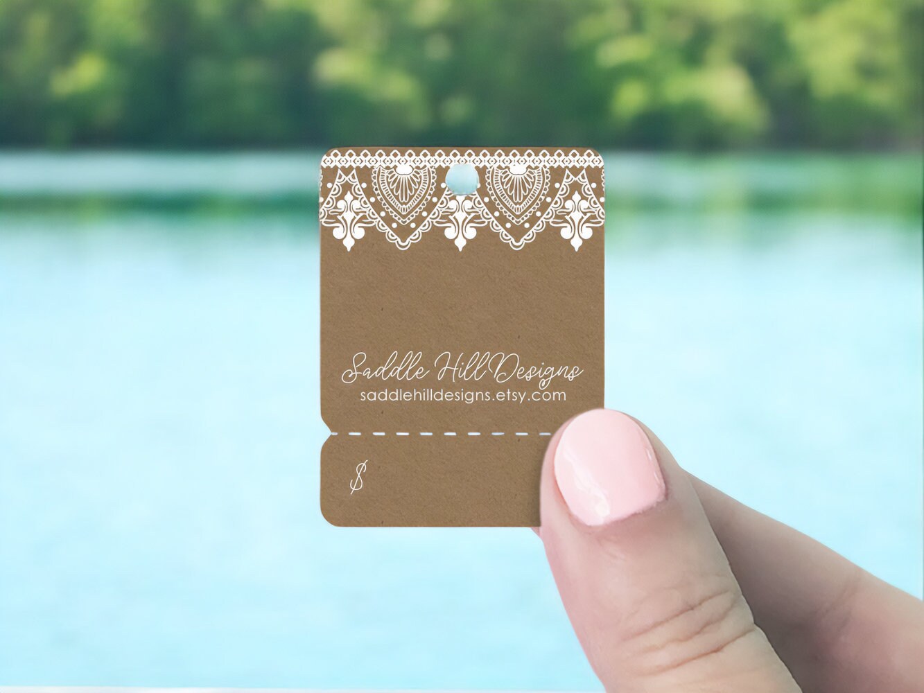 Kraft & White Lace Personalized Tear off Hang Tags, D00085-03 - Etsy