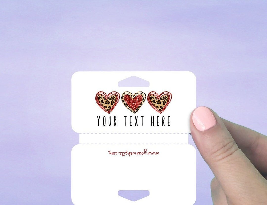 Leopard Hearts Wide Fold Over Hang Tags, Custom Hang Tags, Fold Over ...