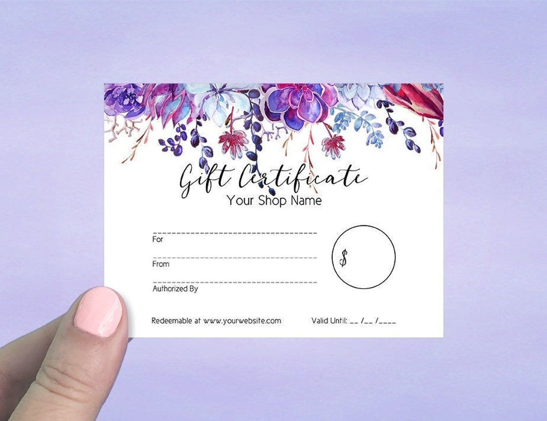 Custom Gift Certificate Cards, 36 Pcs, Gift Cards, Boutique Gift ...