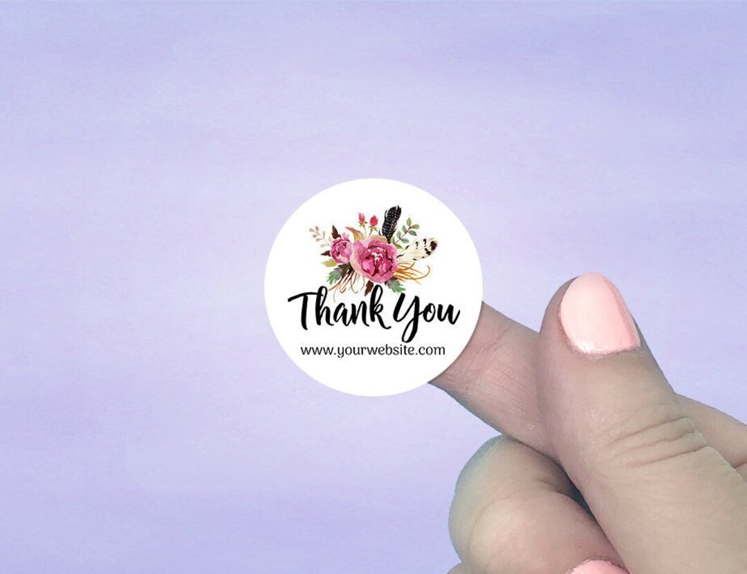 Custom Thank You Stickers, 60 Pcs, 1 1/2 Circle Stickers, Personalized ...