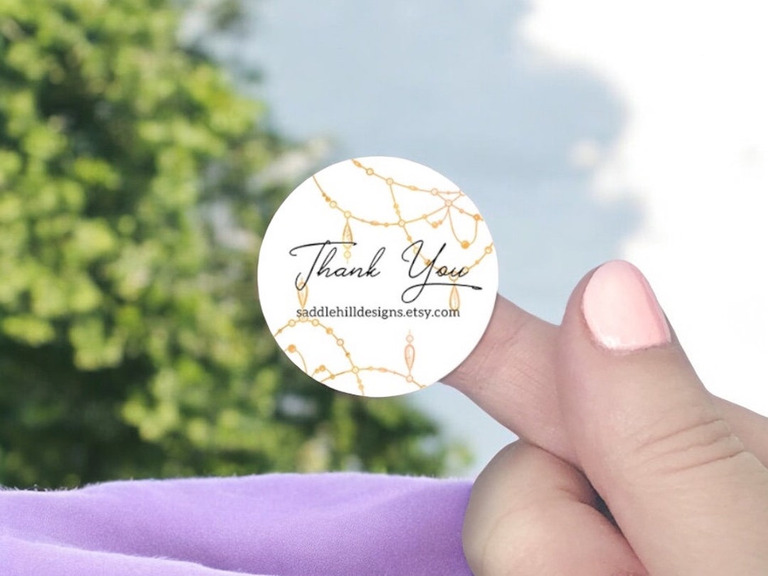 Custom Thank You Stickers, 60 Pcs, 1 1/2" Circle Stickers, Personalized ...
