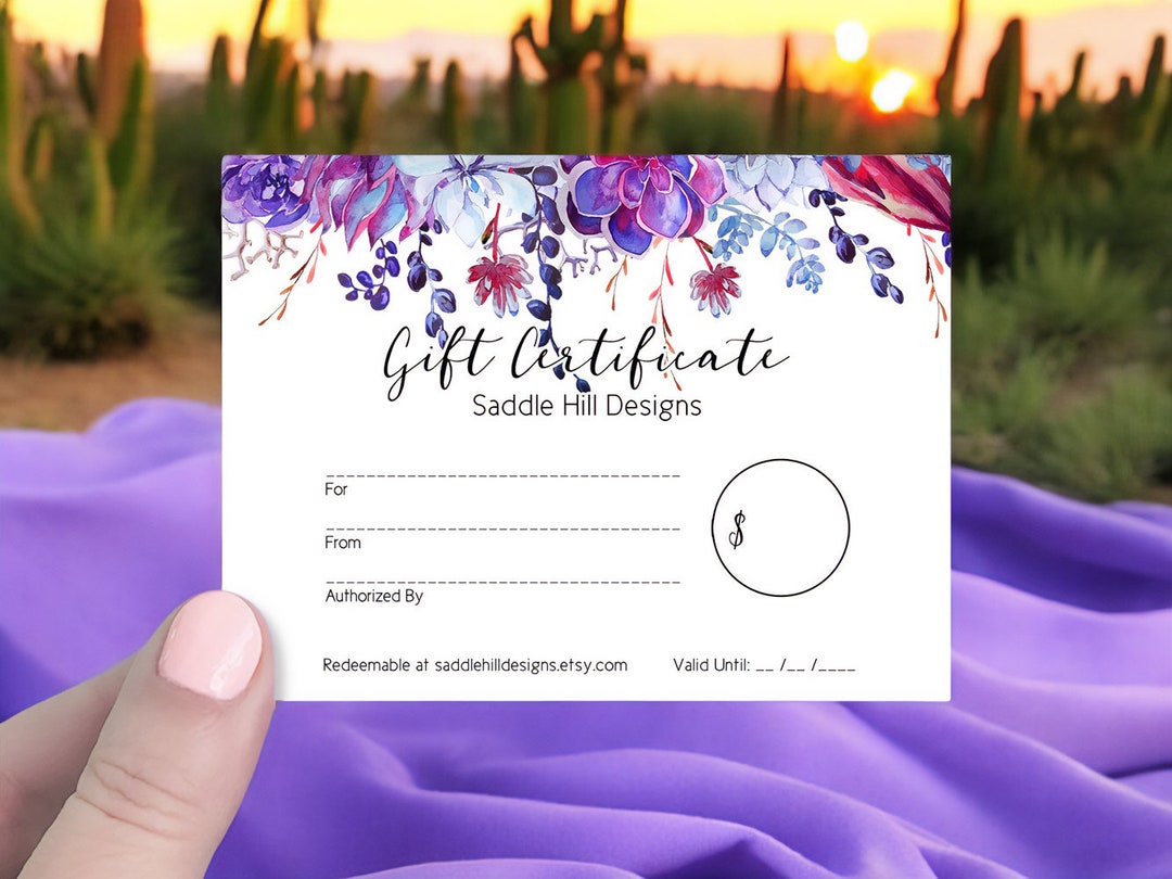 Custom Gift Certificate Cards, 36 Pcs, Gift Cards, Boutique Gift ...